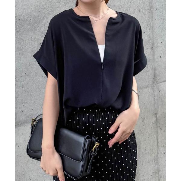 『タイムセール実施中』ZOZO問い合わせ番号:103899825ショップ:RANAN，ラナンブランド:RANAN，ラナン商品名:前後２ＷＡＹハーフジップブラウス【汗シミ防止・接触冷感・UV対策・防シワ】カテゴリ:トップス>シャツ/ブラ...