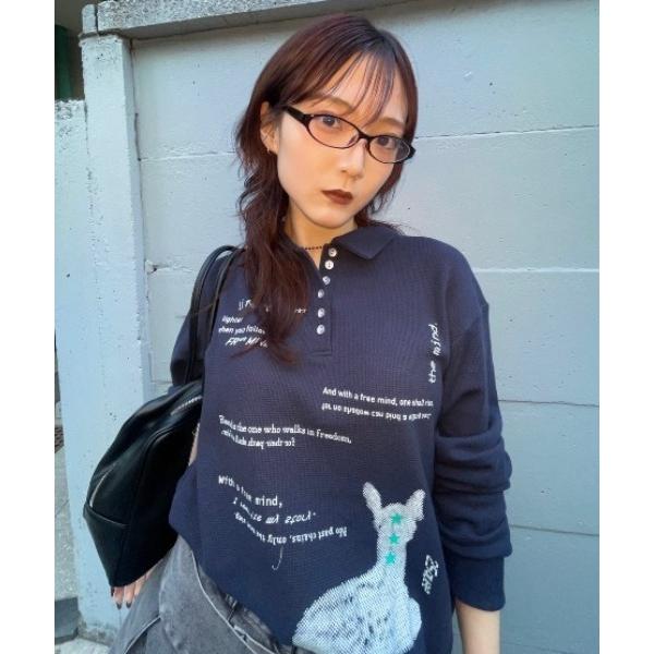 ZOZO問い合わせ番号:103899931ショップ:JEANASIS，ジーナシスブランド:JEANASIS，ジーナシス商品名:【25quee】BIGポロプリントLS/655821カテゴリ:トップス>ポロシャツブランド品番:655821...