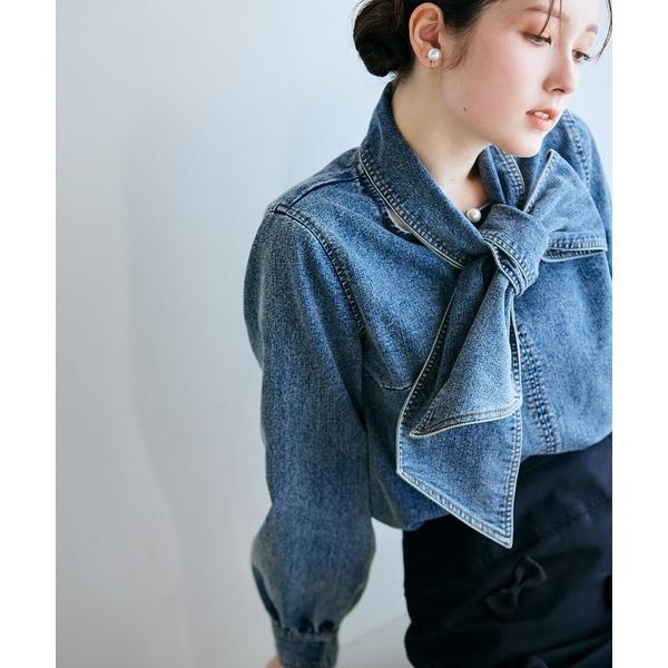 ZOZO問い合わせ番号:103900015ショップ:Rose Tiara，ローズティアラブランド:Audie a Muses，オーディアミューズ商品名:ライトデニムカラーステッチブラウスカテゴリ:トップス>シャツ/ブラウスブランド品番...