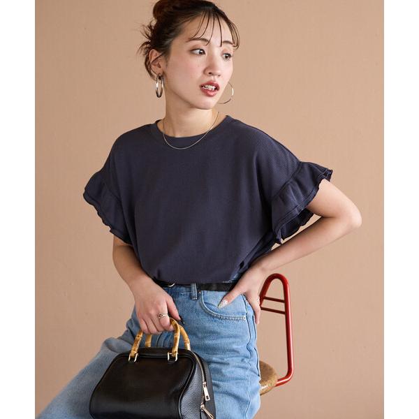 ZOZO問い合わせ番号:103900258ショップ:FREAK'S STORE，フリークスストアブランド:FREAK'S STORE，フリークスストア商品名:限定展開　ライト ワッフル フリル 袖 トップスカテゴリ:トップス>Tシャツ...