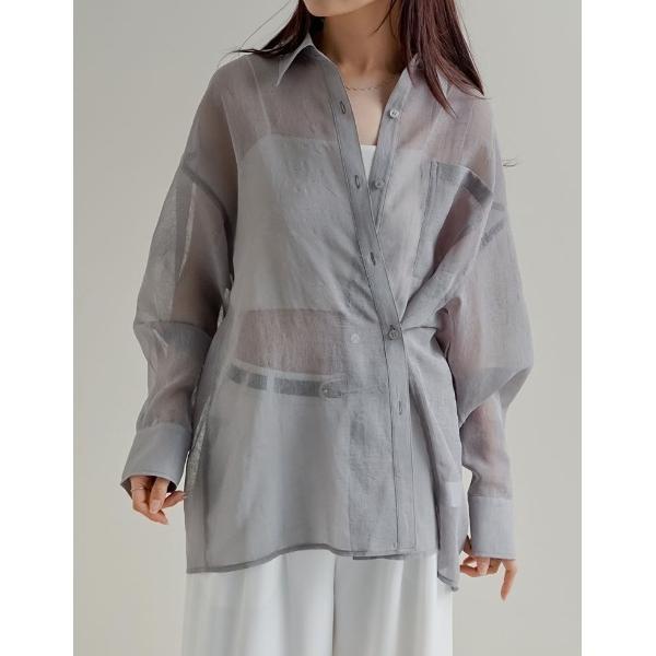 ZOZO問い合わせ番号:103900521ショップ:Re:EDIT，リエディブランド:Re:EDIT，リエディ商品名:[2026S/S COLLECTION]2WAYシャイニーシアーシャツカテゴリ:トップス>シャツ/ブラウスブランド品...
