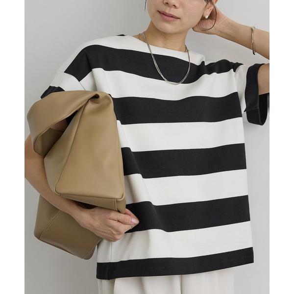 ZOZO問い合わせ番号:103900655ショップ:ADAM ET ROPE'，アダムエロペブランド:SALON adam et rope'，サロン アダム エ ロペ商品名:【WEB限定】ポンチボーダークルーネックTシャツカテゴリ:トップス...