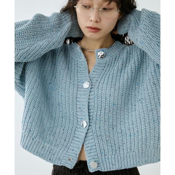 ZOZO問い合わせ番号:103901684ショップ:YARD PLUS/AUNT MARIE'S，ヤードプリュス/アントマリーズブランド:Aunt Marie's，アントマリーズ商品名:メタルボタンクロップドミックスニットカーディガンカテゴ...