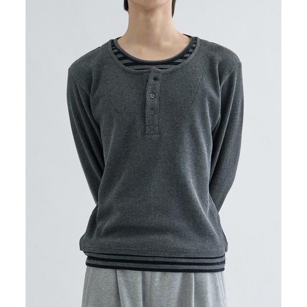 ZOZO問い合わせ番号:103901810ショップ:epnok，エプノックブランド:EPNK，イーピーエヌケー商品名:Layered border henlyneck / レイヤードボーダーヘンリーネックカテゴリ:トップス>Tシャツ/...