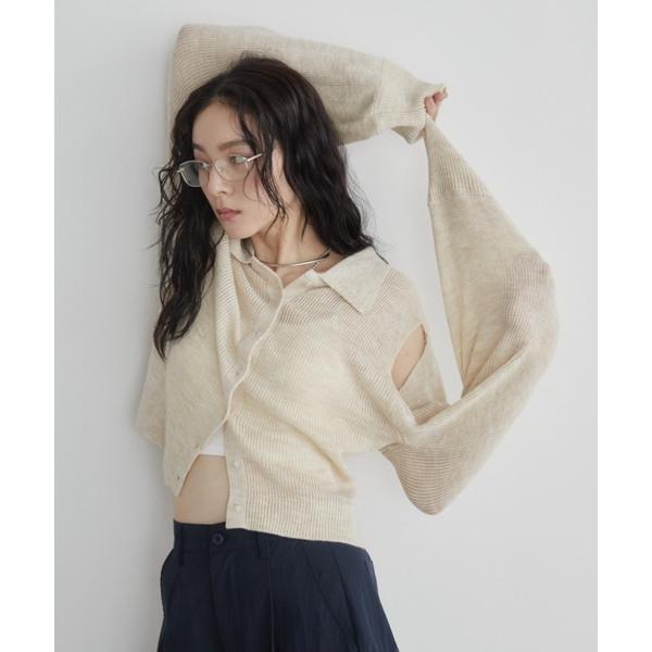 ZOZO問い合わせ番号:103901918ショップ:YARD PLUS/AUNT MARIE'S，ヤードプリュス/アントマリーズブランド:Aunt Marie's，アントマリーズ商品名:カットアウトポロトップス/ニットカテゴリ:トップス&g...