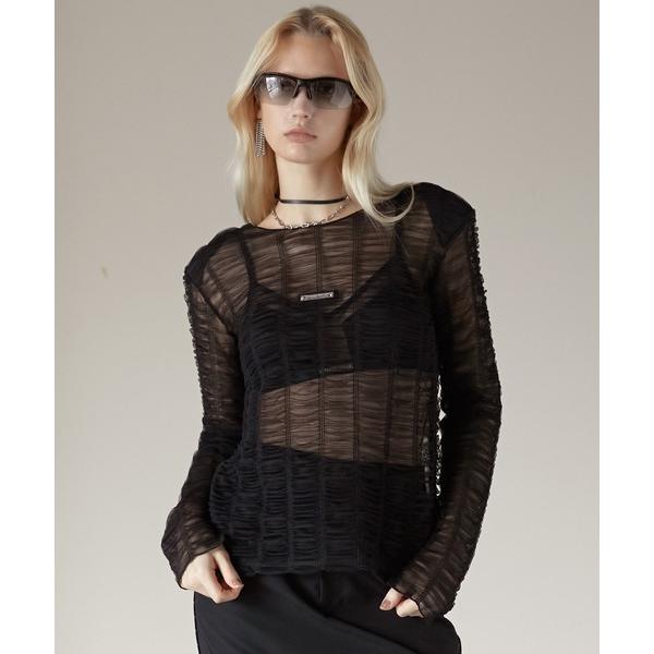 参考価格：17，600円発売時期：2024年12月コンディション：C（やや使用感あり）使用感があり、やや気になる傷や汚れがあるアイテム全体的：保管上のにおいがします。参考商品名：シャーリングレイヤードチュールトップ / Shirring L...