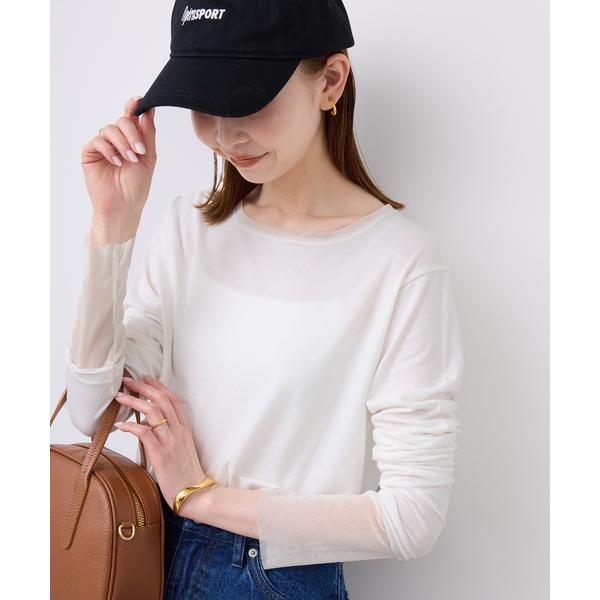 ZOZO問い合わせ番号:103912175ショップ:IENA，イエナブランド:SLOBE IENA，スローブイエナ商品名:《WEB限定/追加》レイヤードフロッキードットスリーブロンTEEカテゴリ:トップス>Tシャツ/カットソーブランド...