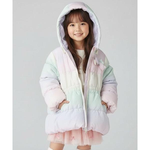 ZOZO問い合わせ番号:103937759ショップ:NARUMIYA ONLINE，ナルミヤ オンラインブランド:Pupil House，ピューピルハウス商品名:グラデーションリボン中綿ブルゾンカテゴリ:ジャケット/アウター>ダウンジ...