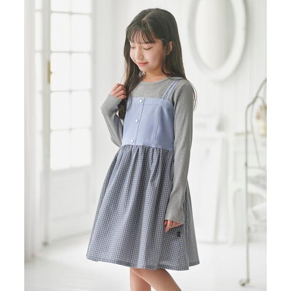 ZOZO問い合わせ番号:103938450ショップ:組曲，クミキョクブランド:組曲，クミキョク商品名:【110-140cm】 チェックドッキング ワンピースカテゴリ:ワンピース/ドレス>ドレスブランド品番:OPKGLS0217素材:ミ...