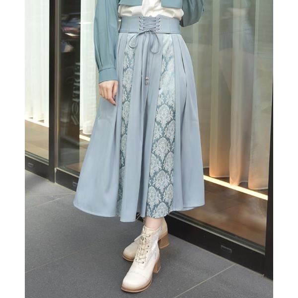 ZOZO問い合わせ番号:103939302ショップ:axes femme，アクシーズファムブランド:axes femme，アクシーズファム商品名:レースアップ×ジャカードスカートカテゴリ:スカート>スカートブランド品番:CI291X7...