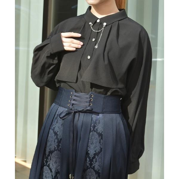 ZOZO問い合わせ番号:103939303ショップ:axes femme，アクシーズファムブランド:axes femme，アクシーズファム商品名:チェーン付オーバーブラウスカテゴリ:トップス>シャツ/ブラウスブランド品番:CI91X1...