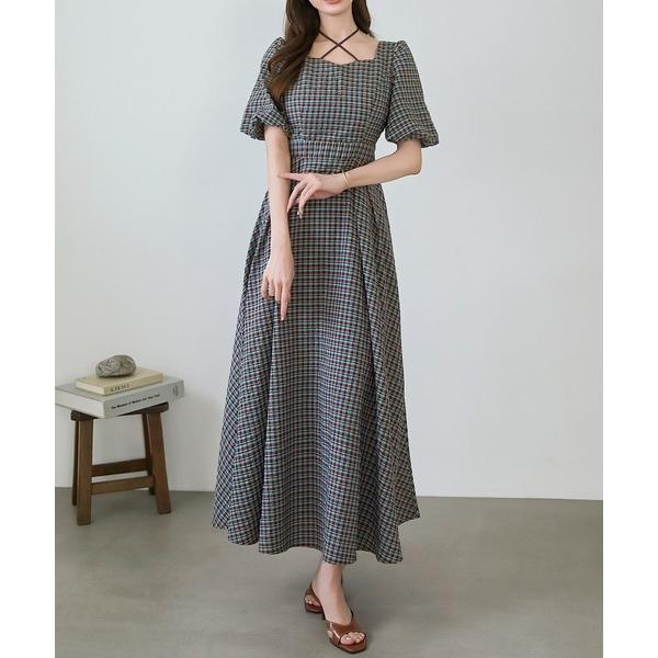 『タイムセール実施中』ZOZO問い合わせ番号:103939673ショップ:junoah，ジュノアブランド:Meiru，メイル商品名:チェックパフスリーブフレアワンピースカテゴリ:ワンピース/ドレス>ワンピースブランド品番:frei09...