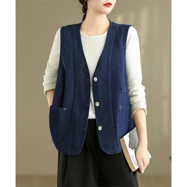 『タイムセール実施中』ZOZO問い合わせ番号:103940596ショップ:Bonjour Sagan，ボンジュールサガンブランド:ONEP STAR，ワンピスター，Bonjour Sagan，ボンジュールサガン商品名:Vネックデニムベストカ...