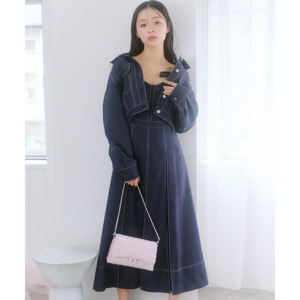 ZOZO問い合わせ番号:103942513ショップ:JILL by JILL STUART，ジル バイ ジル スチュアートブランド:JILL by JILL STUART，ジルバイジルスチュアート商品名:デニムライク配色ステッチビスチェジャ...