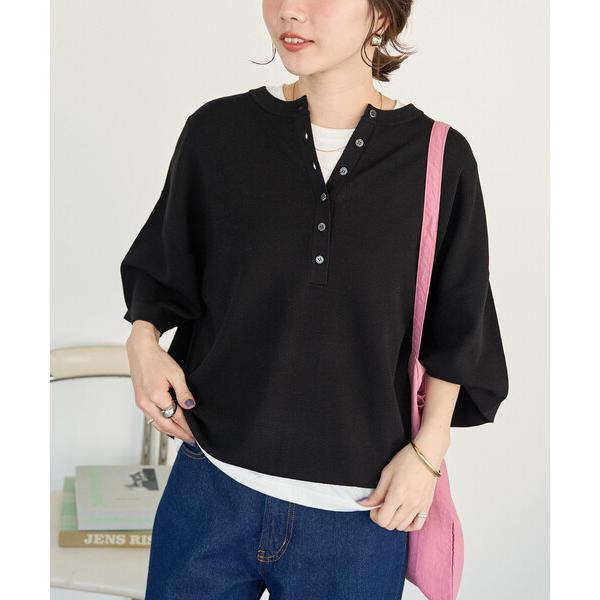 ZOZO問い合わせ番号:103942631ショップ:FREAK'S STORE，フリークスストアブランド:FREAK'S STORE，フリークスストア商品名:限定展開　ヘンリー ボタン 半袖 ニット TEEカテゴリ:トップス>ニット/...