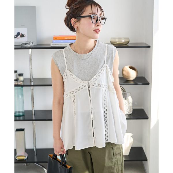 『タイムセール実施中』ZOZO問い合わせ番号:103942788ショップ:FREAK'S STORE，フリークスストアブランド:FREAK'S STORE，フリークスストア商品名:限定展開　インド レーヨン シャンタン レース キャミ ビス...