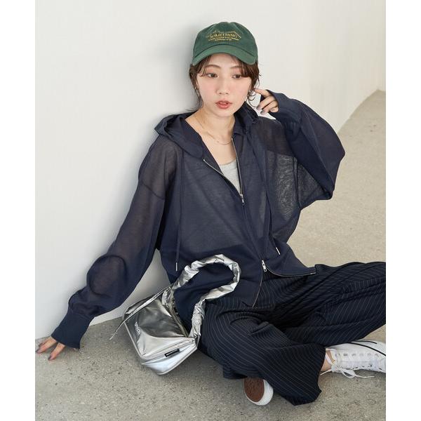 ZOZO問い合わせ番号:103942789ショップ:FREAK'S STORE，フリークスストアブランド:FREAK'S STORE，フリークスストア商品名:限定展開　シアー ニット ダブルジップ パーカーカテゴリ:トップス>パーカー...