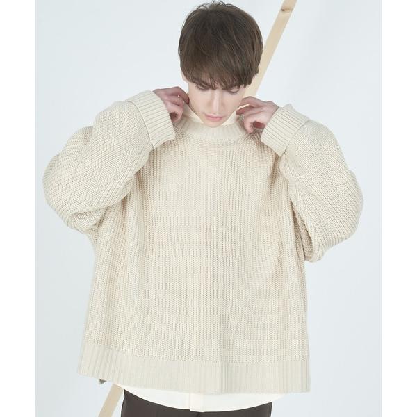 参考価格：6，600円発売時期：2023年01月コンディション：D（傷・汚れあり）傷や汚れがあるが使用には問題ないアイテム全体的：毛玉首周り：汚れ参考商品名：【JULLIN】 low gauge over crew neck knit / ...