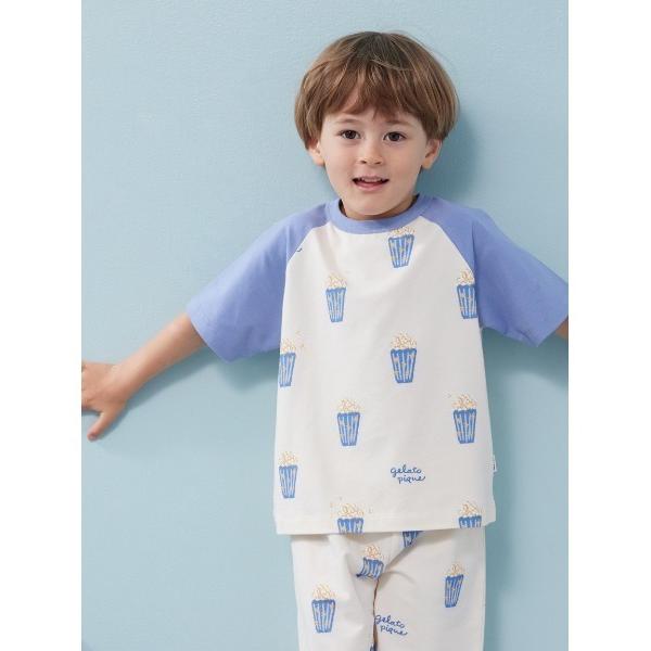 ZOZO問い合わせ番号:103978259ショップ:gelato pique，ジェラート　ピケブランド:gelato pique，ジェラートピケ商品名:【KIDS】ポップコーン柄半袖Tシャツカテゴリ:ルームウェア>ルームウェア/パジャ...