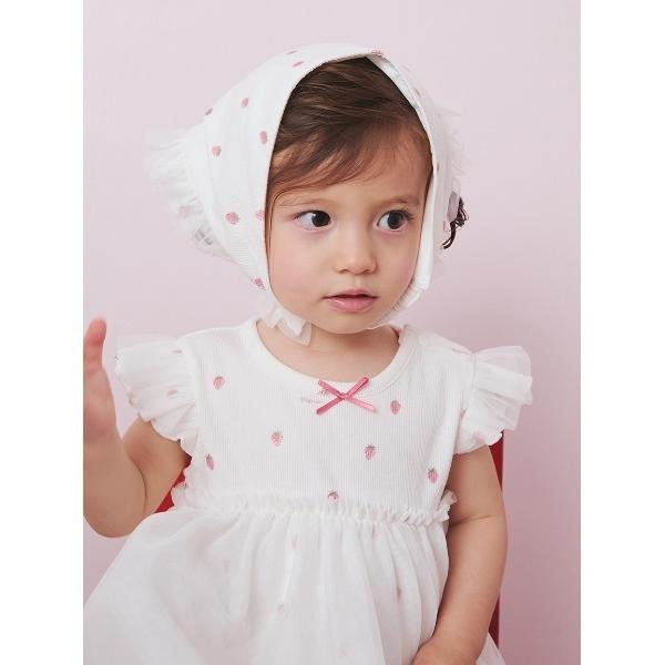 ZOZO問い合わせ番号:103978262ショップ:gelato pique，ジェラート　ピケブランド:gelato pique，ジェラートピケ商品名:【KIDS】ストロベリー柄チュールバブーシュカカテゴリ:帽子>サンバイザーブランド...