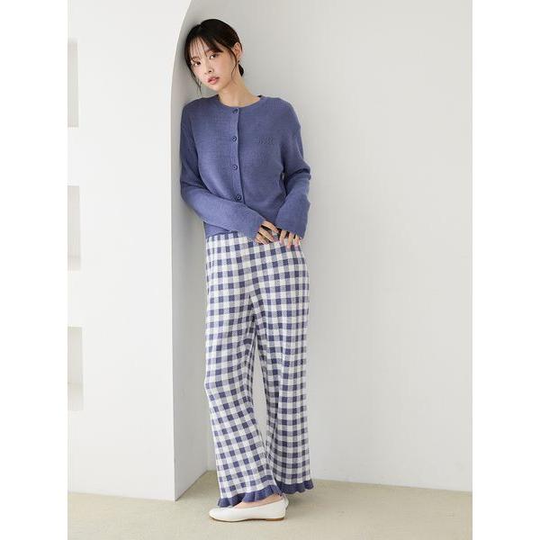 ZOZO問い合わせ番号:103978290ショップ:gelato pique，ジェラート　ピケブランド:gelato pique，ジェラートピケ商品名:リブカーディガン＆チェックロングパンツセットカテゴリ:ルームウェア>ルームウェア/...