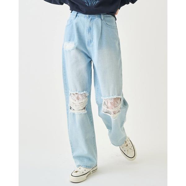 ZOZO問い合わせ番号:103978471ショップ:NARUMIYA ONLINE，ナルミヤ オンラインブランド:pom ponette junior，ポンポネットジュニア商品名:ダメージデニムパンツカテゴリ:パンツ>デニムパンツブラ...