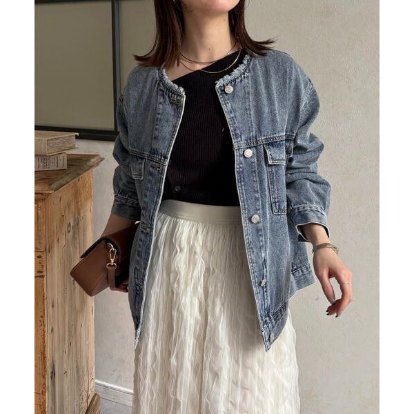 ZOZO問い合わせ番号:103978511ショップ:Thevon.，ゼヴォンブランド:Thevon，ゼボン商品名:ノーカラーフリンジGジャンカテゴリ:ジャケット/アウター>デニムジャケットブランド品番:PGD1061107A0002素...