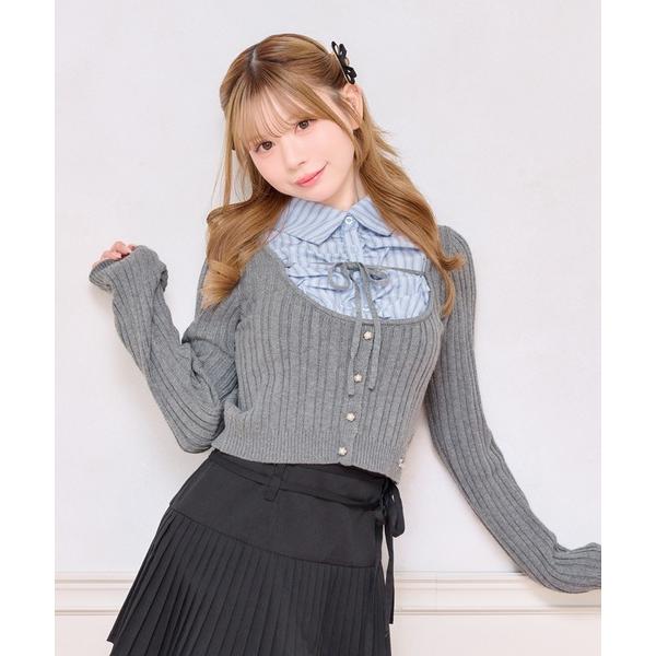 ZOZO問い合わせ番号:103978722ショップ:apres jour，アプレジュールブランド:apres jour，アプレジュール商品名:シャツドッキングニットカテゴリ:トップス>ニット/セーターブランド品番:657179素材:ニ...