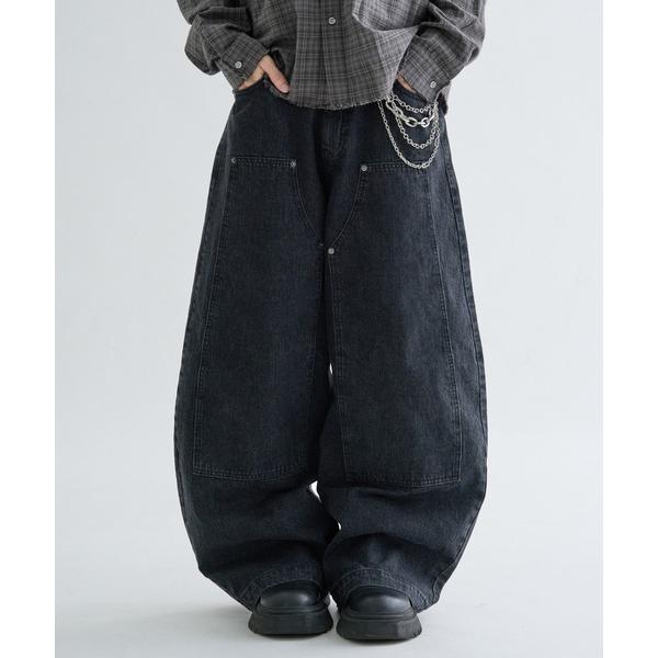 ZOZO問い合わせ番号:103978737ショップ:epnok，エプノックブランド:EPNK，イーピーエヌケー商品名:13OZ-Double knee wide buggy denim / ダブルニーワイドバギーデニムカテゴリ:パンツ&gt...