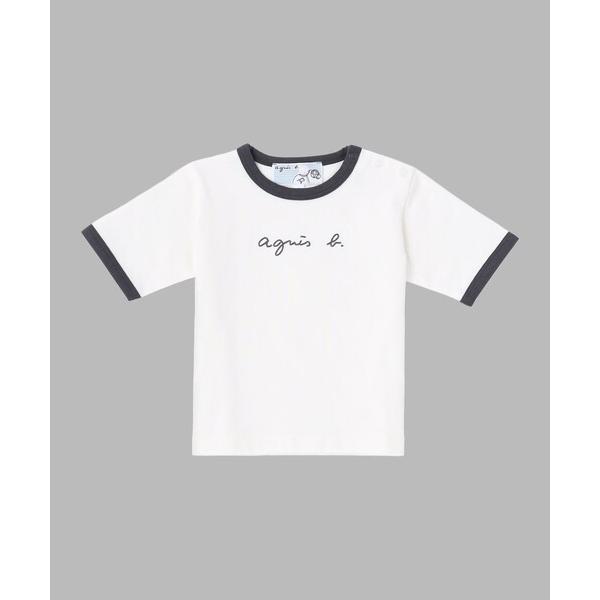 ZOZO問い合わせ番号:103979140ショップ:agnes b.，アニエスベーブランド:agnes b.，アニエスベー商品名:ベビー ロゴ 刺繍 コットン 5分袖 Tシャツカテゴリ:トップス>Tシャツ/カットソーブランド品番:EB...