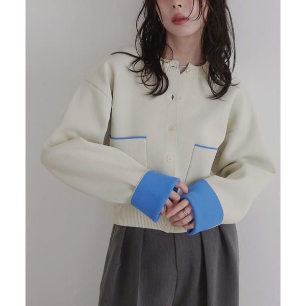 参考価格：6，380円発売時期：2025年08月コンディション：S（新品同様）タグ付きの未使用、または新品同様のアイテム付属品：スペアボタン・タグ参考商品名：バイカラーニットカーディガン【入荷禁止】参考品番：233-841L1012/241...