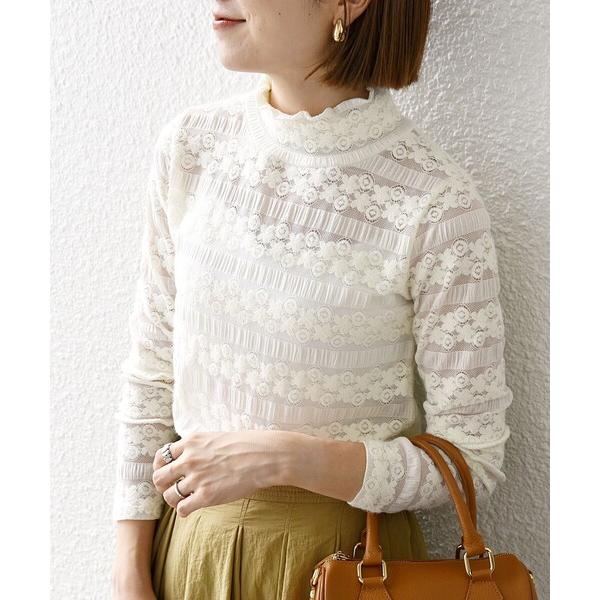 参考価格：6，490円発売時期：2024年09月コンディション：C（やや使用感あり）使用感があり、やや気になる傷や汚れがあるアイテムすそ周り：ほつれ参考商品名：SHIPS any:〈洗濯機可能〉レース ボーダー ハイネック プルオーバー参考...