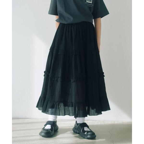 ZOZO問い合わせ番号:104050191ショップ:green label relaxing，グリーンレーベル リラクシングブランド:green label relaxing，グリーンレーベルリラクシング商品名:楊柳フリル ロングスカート ...