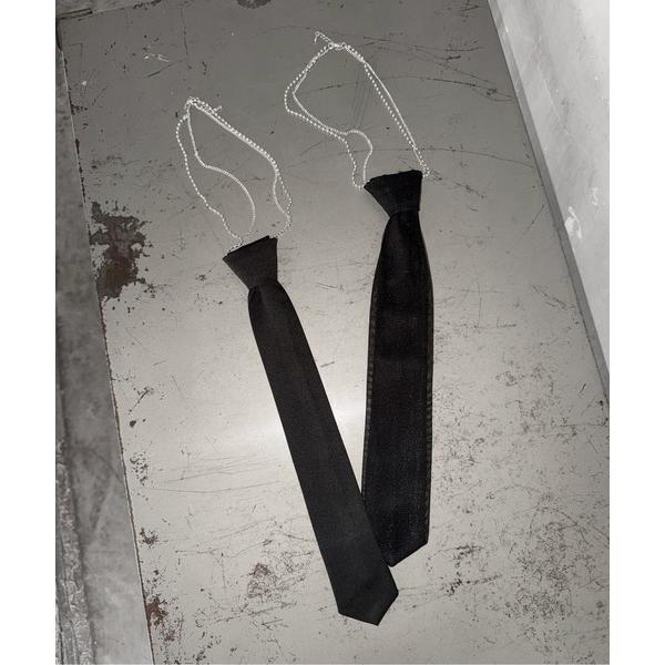 ZOZO問い合わせ番号:104050261ショップ:LVEU.，ラブユ.ブランド:LVEU.，ラブユ.商品名:【LVEU.】チェーンデザインネクタイ / ネクタイ チェーン アクセサリー チュール ブラック モードカテゴリ:フォーマルスーツ...