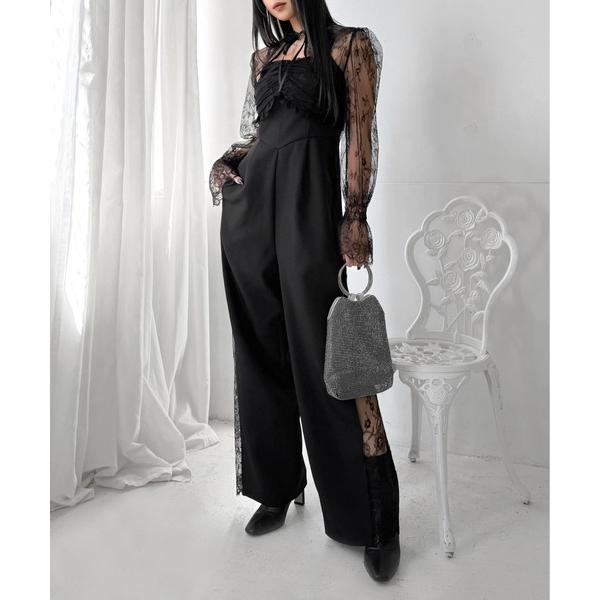 ZOZO問い合わせ番号:104050266ショップ:LVEU.，ラブユ.ブランド:LVEU.，ラブユ.商品名:【LVEU.】サイドレースデザインパンツドレス / オールインワン ワンピース パンツドレス レース 2way オケージョン 結婚...