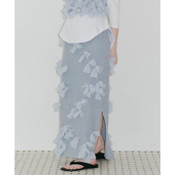 ZOZO問い合わせ番号:104050541ショップ:19 roots studio，ナインティーン ルーツ スタジオブランド:J1U by LA BELLE ETUDE，ジユウバイラベルエチュード商品名:メニーリボンニットIラインスカートI...