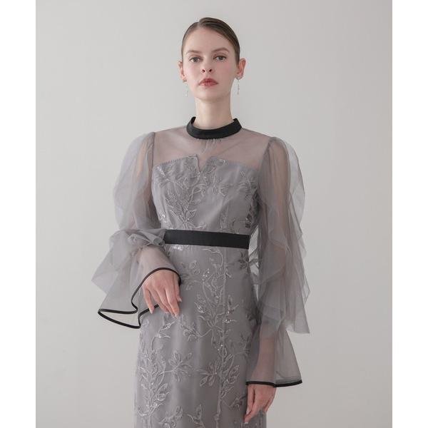 『タイムセール実施中』ZOZO問い合わせ番号:104050551ショップ:Leja，レジャブランド:Leja，レジャ商品名:【LEJA】パイピングチュールシアースリーブスパンコールフラワーIラインワンピースドレス美脚効果結婚式 パーティード...