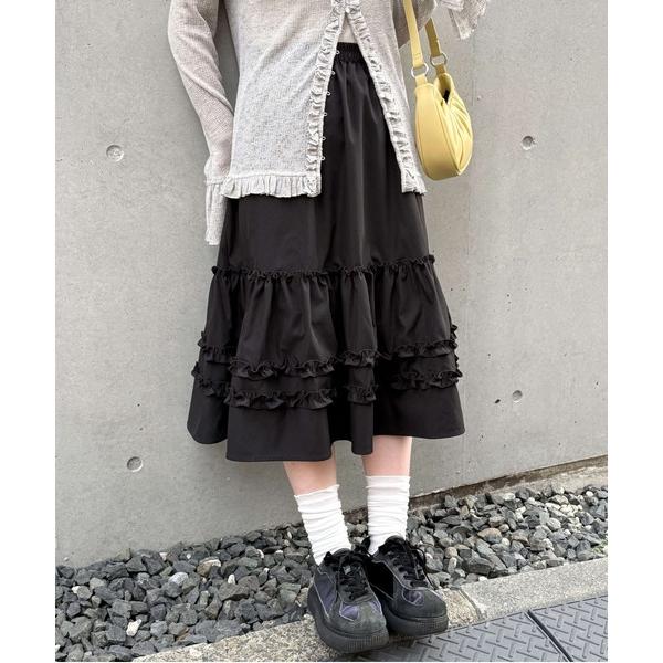 『タイムセール実施中』ZOZO問い合わせ番号:104050576ショップ:tiptop+pocket，ティップトッププラスポケットブランド:tiptop，ティップトップ商品名:フリルミドル丈スカートカテゴリ:スカート>スカートブランド...