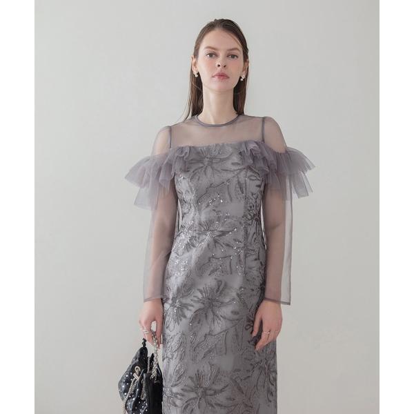 『タイムセール実施中』ZOZO問い合わせ番号:104050778ショップ:Leja，レジャブランド:Leja，レジャ商品名:【LEJA】フラワースパンコールヘムチュールＩラインワンピースドレス美脚効果結婚式 パーティードレス 成人式 二次会...