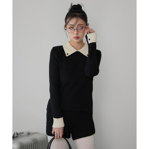 『タイムセール実施中』ZOZO問い合わせ番号:104051639ショップ:Ulysses，ユリシスブランド:Ulysses，ユリシス商品名:襟付きバイカラーリブニットカテゴリ:トップス>ニット/セーターブランド品番:DDS26S200...