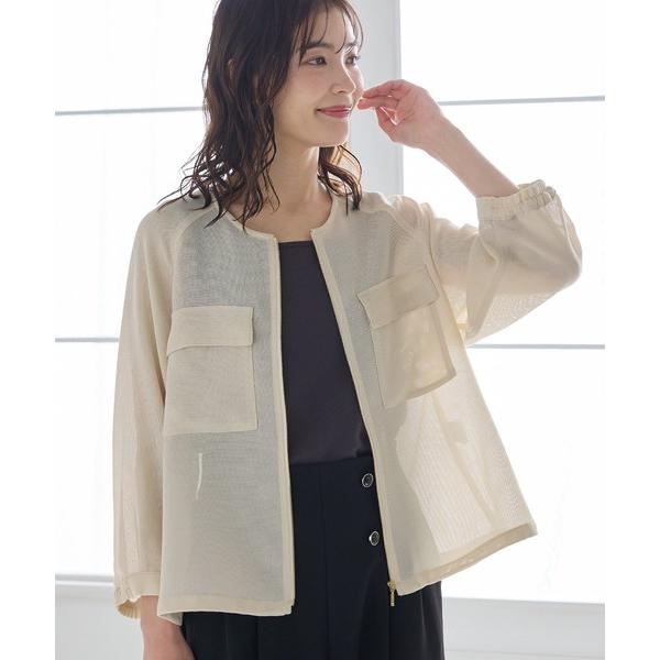 ZOZO問い合わせ番号:104051670ショップ:Honeys，ハニーズブランド:Honeys，ハニーズ，GLACIER，グラシア商品名:８分袖メッシュブルゾンカテゴリ:ジャケット/アウター>ブルゾンブランド品番:673-42-85...