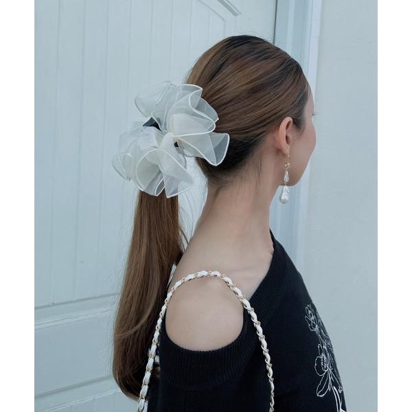 ZOZO問い合わせ番号:104051729ショップ:ROYAL PARTY，ロイヤルパーティーブランド:ROYAL PARTY，ロイヤルパーティー商品名:シアーリボンバンスクリップカテゴリ:ヘアアクセサリー>バレッタ/ヘアクリップブラ...