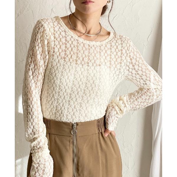 『タイムセール実施中』ZOZO問い合わせ番号:104052211ショップ:wears，ウェアーズブランド:She's Closet，シーズクローゼット商品名:長袖バックオープンクルーネック レースシアートップスカテゴリ:トップス>Tシ...