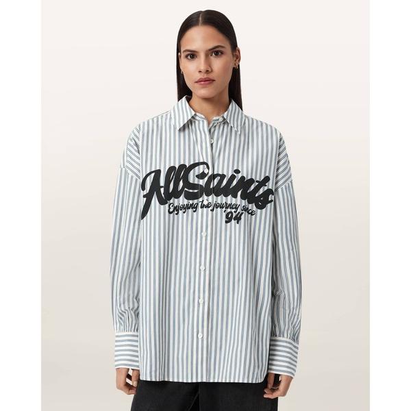ZOZO問い合わせ番号:104052957ショップ:ALLSAINTS，オールセインツブランド:ALLSAINTS，オールセインツ商品名:ADRIANNE RELAXED STRIPED SHIRT | ADRIANNE リラックス ストラ...