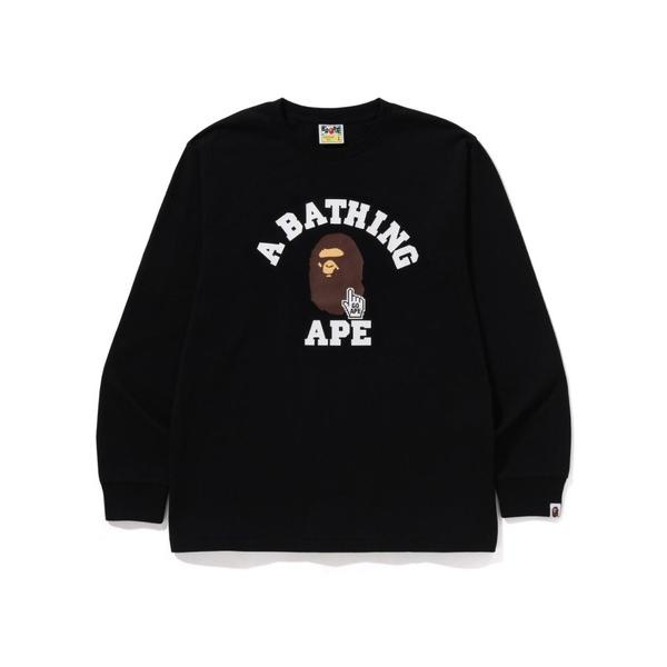 ZOZO問い合わせ番号:104053033ショップ:A BATHING APE，ア ベイシング エイプブランド:A BATHING APE，アベイシングエイプ商品名:GO APE POINTER COLLEGE LS TEE BAPECカテ...