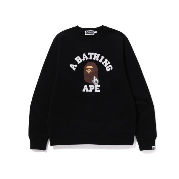 ZOZO問い合わせ番号:104053063ショップ:A BATHING APE，ア ベイシング エイプブランド:A BATHING APE，アベイシングエイプ商品名:GO APE POINTER COLLEGE CREWNECK BAPEC...