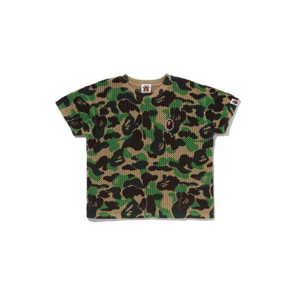 ZOZO問い合わせ番号:104053449ショップ:A BATHING APE，ア ベイシング エイプブランド:A BATHING APE，アベイシングエイプ商品名:ABC CAMO CROCHET KNIT RELAXED FIT SWE...
