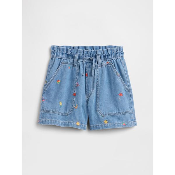 ZOZO問い合わせ番号:104053784ショップ:GAP，ギャップブランド:GAP，ギャップ商品名:ハイライズ リラックスフィット プルオン デニムショートパンツ (キッズ)カテゴリ:パンツ>デニムパンツブランド品番:886389素...