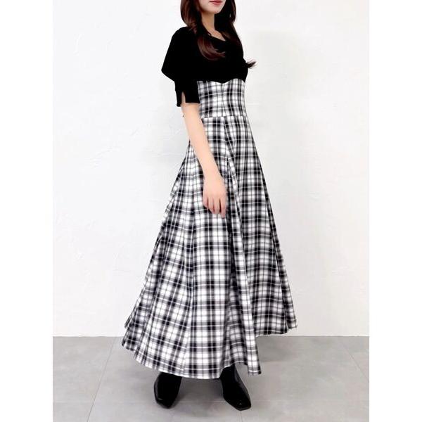ZOZO問い合わせ番号:104053853ショップ:dazzlin，ダズリンブランド:dazzlin，ダズリン商品名:ビッグカラーチェックコルセットワンピースカテゴリ:ワンピース/ドレス>ワンピースブランド品番:02262030350...
