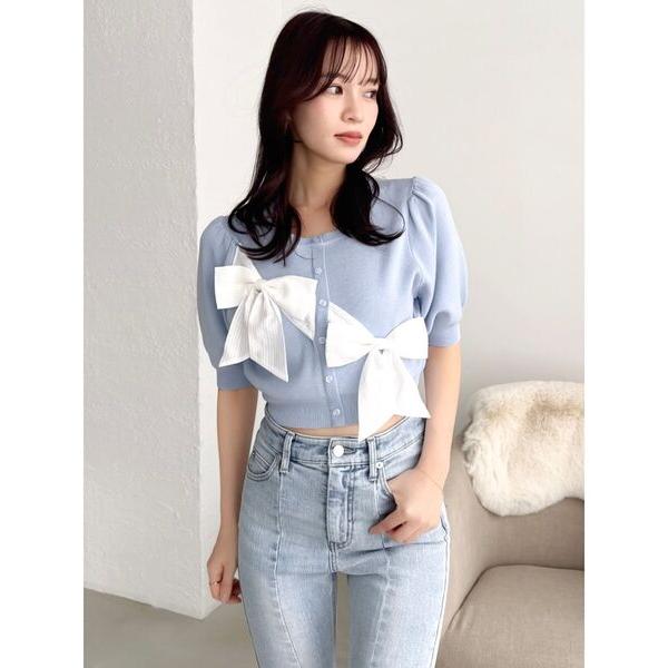 ZOZO問い合わせ番号:104053862ショップ:dazzlin，ダズリンブランド:dazzlin，ダズリン商品名:リボンディティールカーデトップスカテゴリ:トップス>ニット/セーターブランド品番:022622601101素材:[ア...